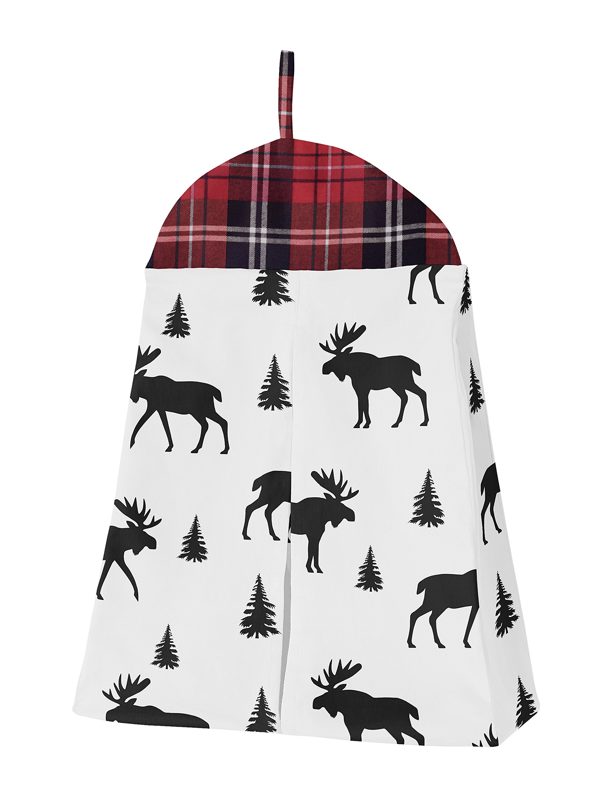 Sweet Jojo Designs Grey, Black and Red Woodland Plaid and Arrow Rustic Patch Baby Boy Crib Bedding Set Without Bumper - 11 Pieces - Flannel Moose Gray