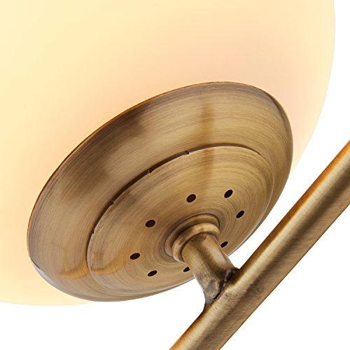 Amazon Brand – Rivet Glass Ball and Metal Table Lamp with Bulb Included, 21.5" H, Brass