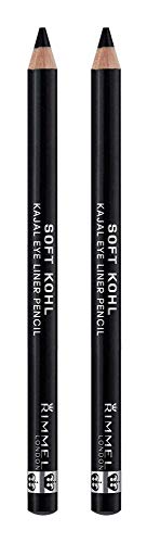 Rimmel Soft Kohl Kajal Eyeliner in Jet Black, 2 Count (Pack of 1)