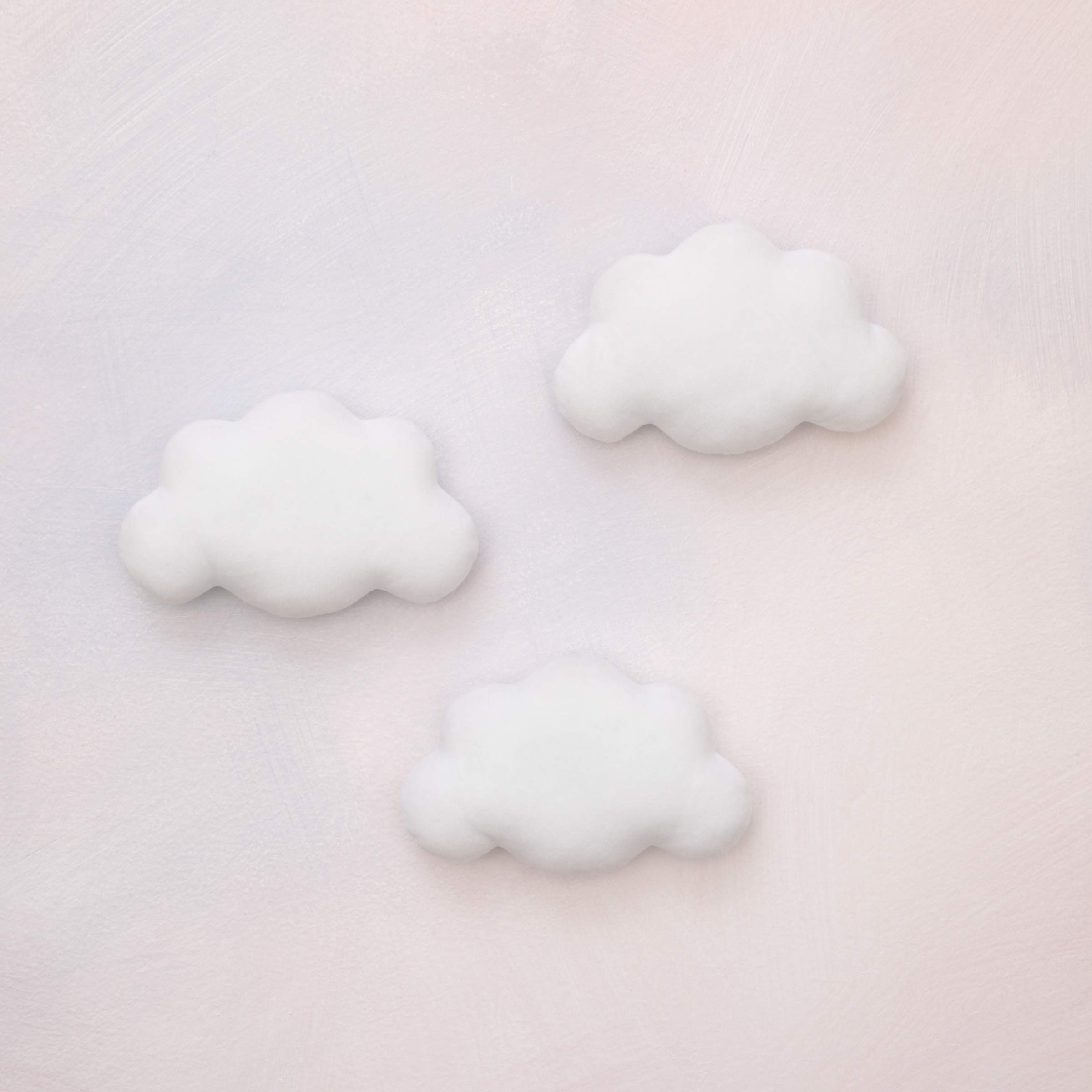 NoJo Little Love 3Piece White Soft Cloud Shaped Baby Nursery Wall Decor, White