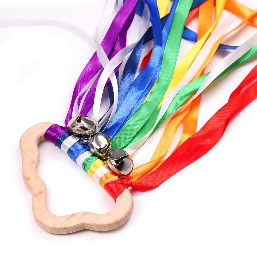 DILIMI Rainbow Hand Ribbon Kite Baby Sensory Toys Waldorf Hand Kite Montessori Learning Toy Cloud Rainbow Hand Kite Set of 2 Gift for Kids