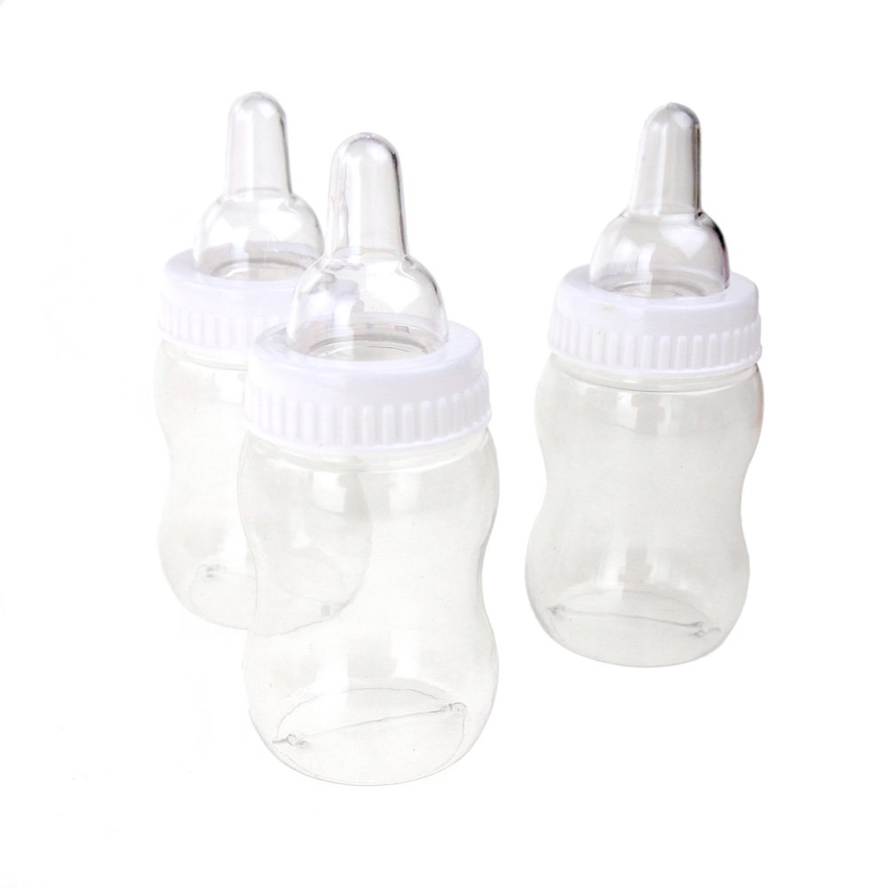 Homeford Mini Nursing Bottle Baby Bottle Baby Shower Favors, 4-inch, 12-Count, White