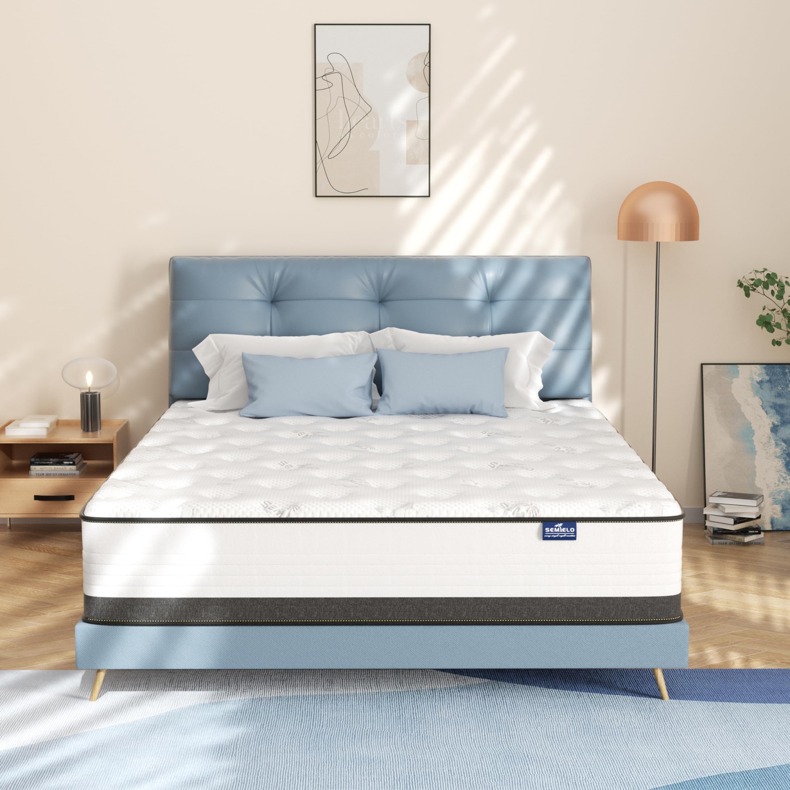 SEMIELO Twin Size Mattress, 12 Inch Twin Mattress in a Box, Hybrid Mattress with Memory Foam and Pocketed Coils for Breathable and Durable Support, CertiPUR-US Certified
