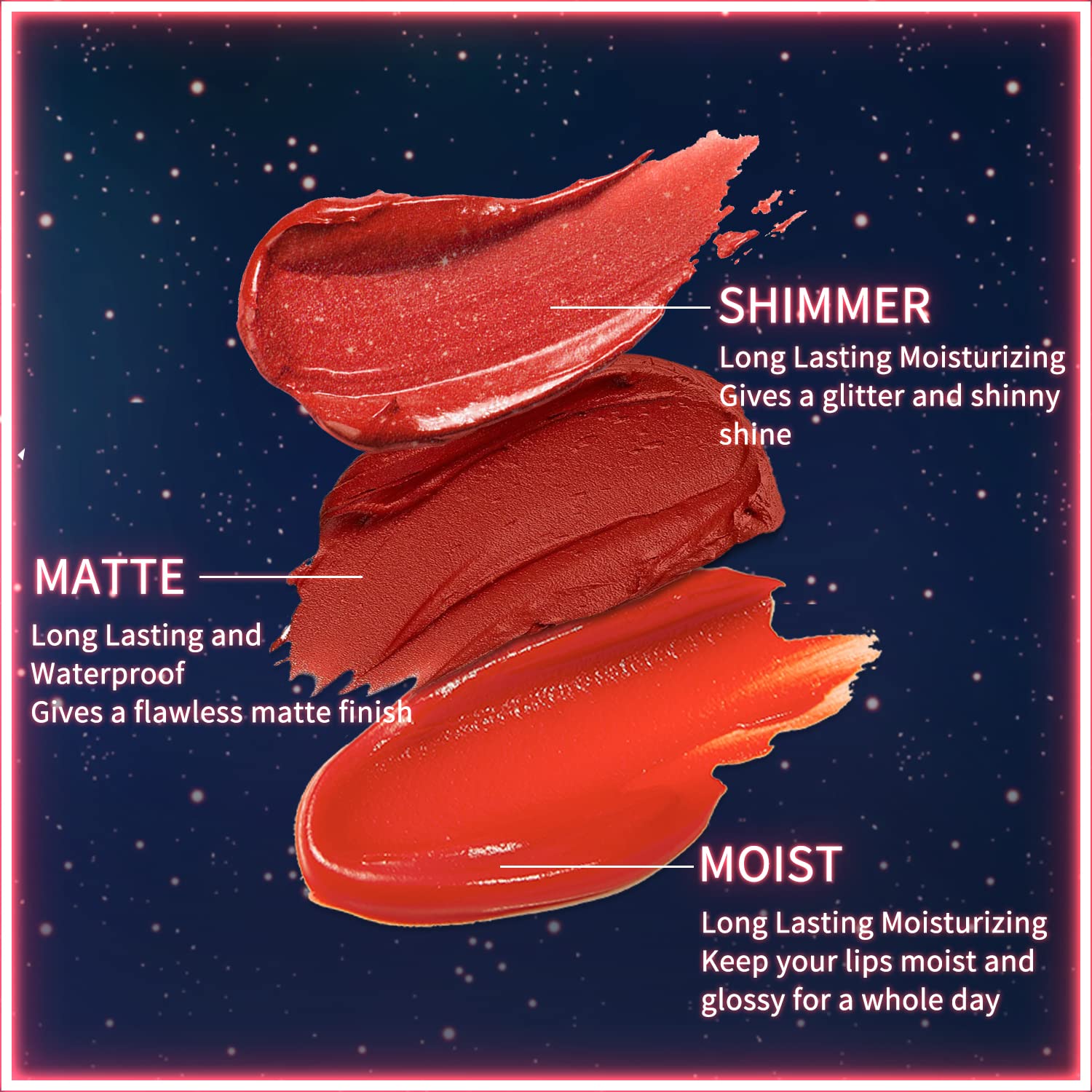 Catkin Moist Lipstick Hydrating High Impact Color Infused with Vitamin E and Avocado Oil Smooth Soft Texture Long Lasting Red Glow Finish 130