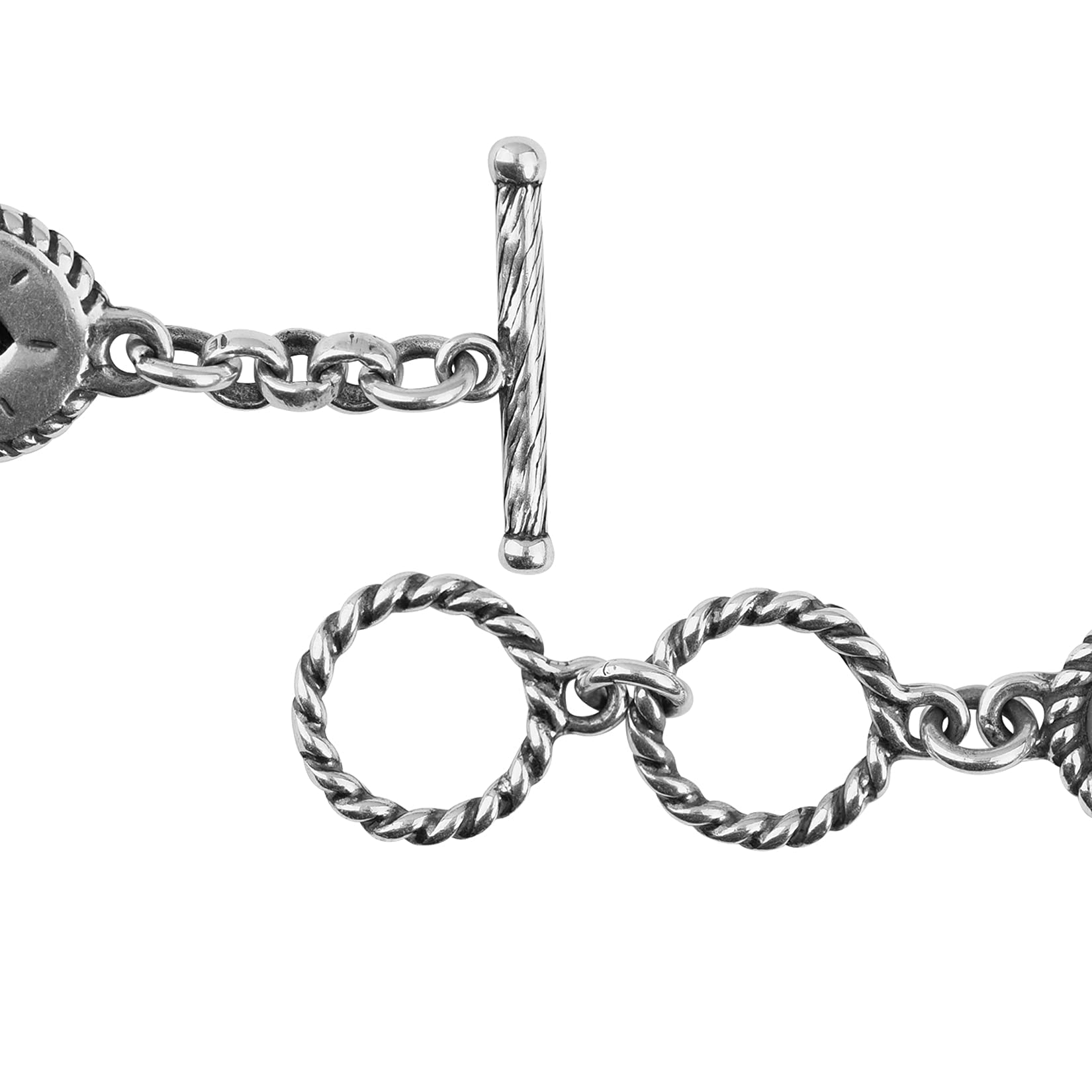 American West Sterling Orange Spiny Gemstone Reversible Tennis Bracelet Size L
