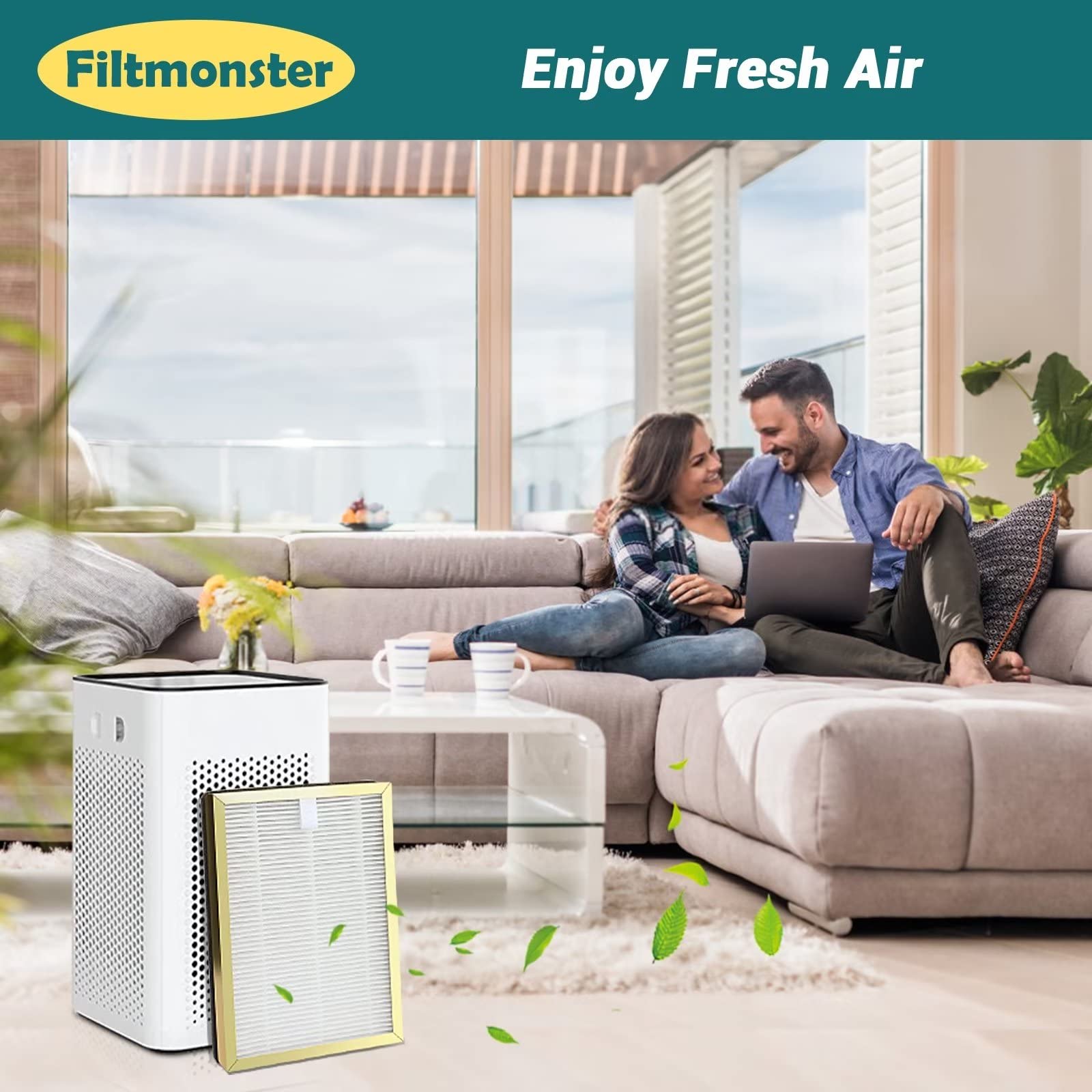 Filtmonster Upgraded MA-25 H13 True HEPA Replacement Filter for MA-25 Air Purifier,3-in-1 True HEPA, Activated Carbon and Pre-Filter(2 Set)