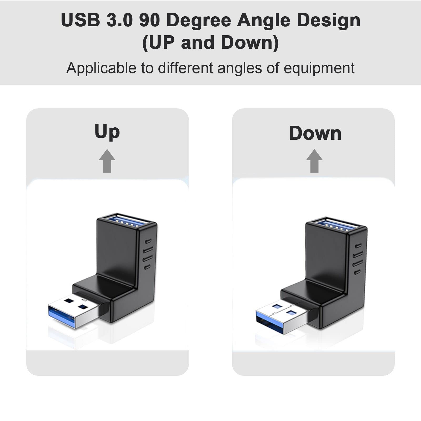 Oxsubor USB 3.0 Adapter 90 Degree Male to Female Combo Vertical Up and Down Angle Coupler Connector
