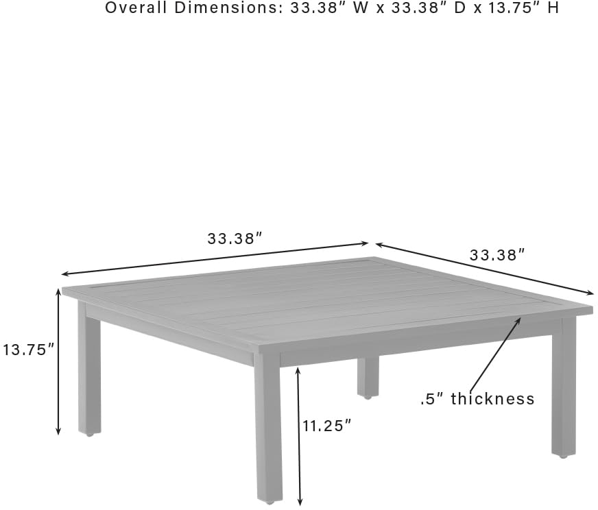Crosley Furniture Clark Weather Resistant Metal Outdoor Coffee Table for Patio, Deck, Porch, Matte Black