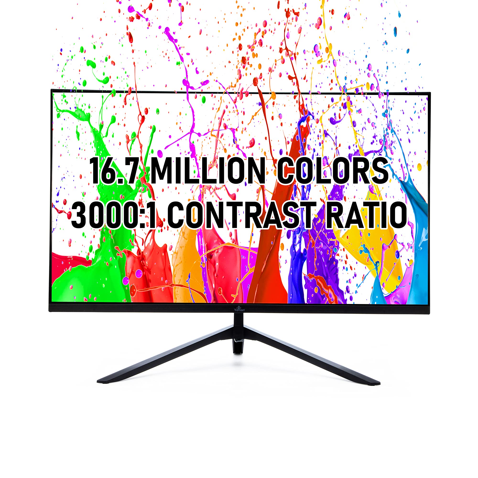 YEYIAN ODRAZ 2000 27” PC Gaming Frameless LED Monitor, 1080P HD, 165Hz, 300cd/m2, 1ms, 3000:1, 16:9, 178°, 16.7M Colors, True Low Motion Blur, AMD FreeSync, DP/HDMI, VESA Mountable, Tilt Adjustable