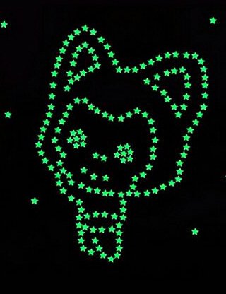 HoneyToys 200PCS 1.2" Luminous Stars Glow in The Dark Fluorescent Noctilucent Plastic Wall Stickers Decals for Home Ceiling Wall Bedroom (Yellow)