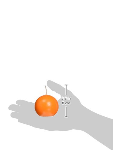 Biedermann & Sons Round-Shaped 2-3/8-Inch Diameter Ball Candles, Set of 4, Cantaloupe Orange