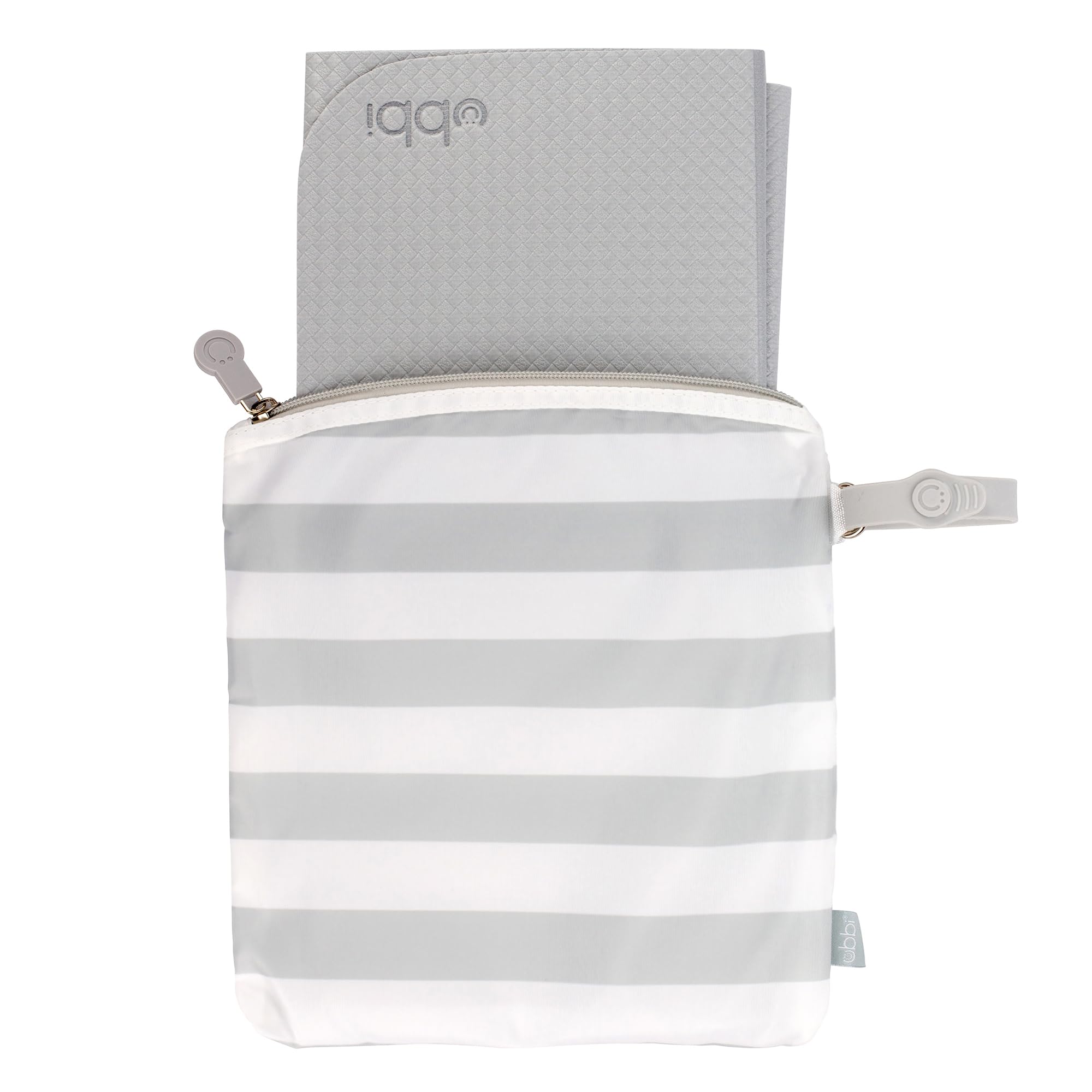 Ubbi On-the-Go Changing Mat with Carrying Bag, Soft and Comfortable Diaper Bag Accessory Must Have for Newborns, Easy to Clean, Portable Changing Pad, Gray