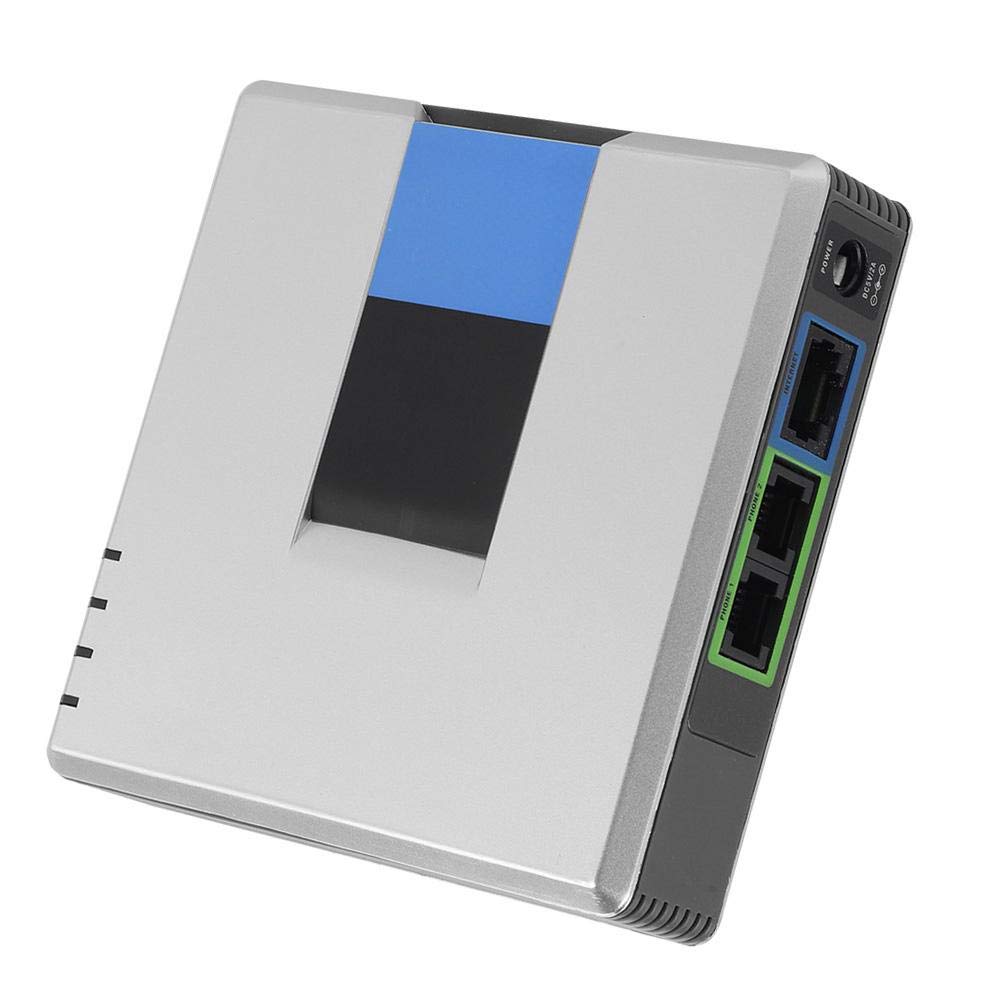 Eboxer VOIP Gateway 2 Ports SIP V2 Protocol Internet Phone Adapter with Network Cable for PAP2T (US Plug)