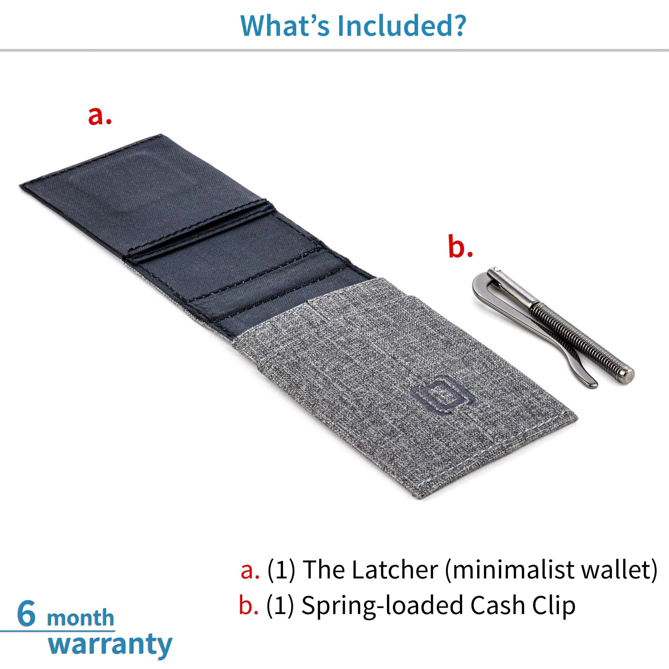 Dockem The Latcher Minimalist Wallet & Card Case Companion (Synthetic Canvas Leather)
