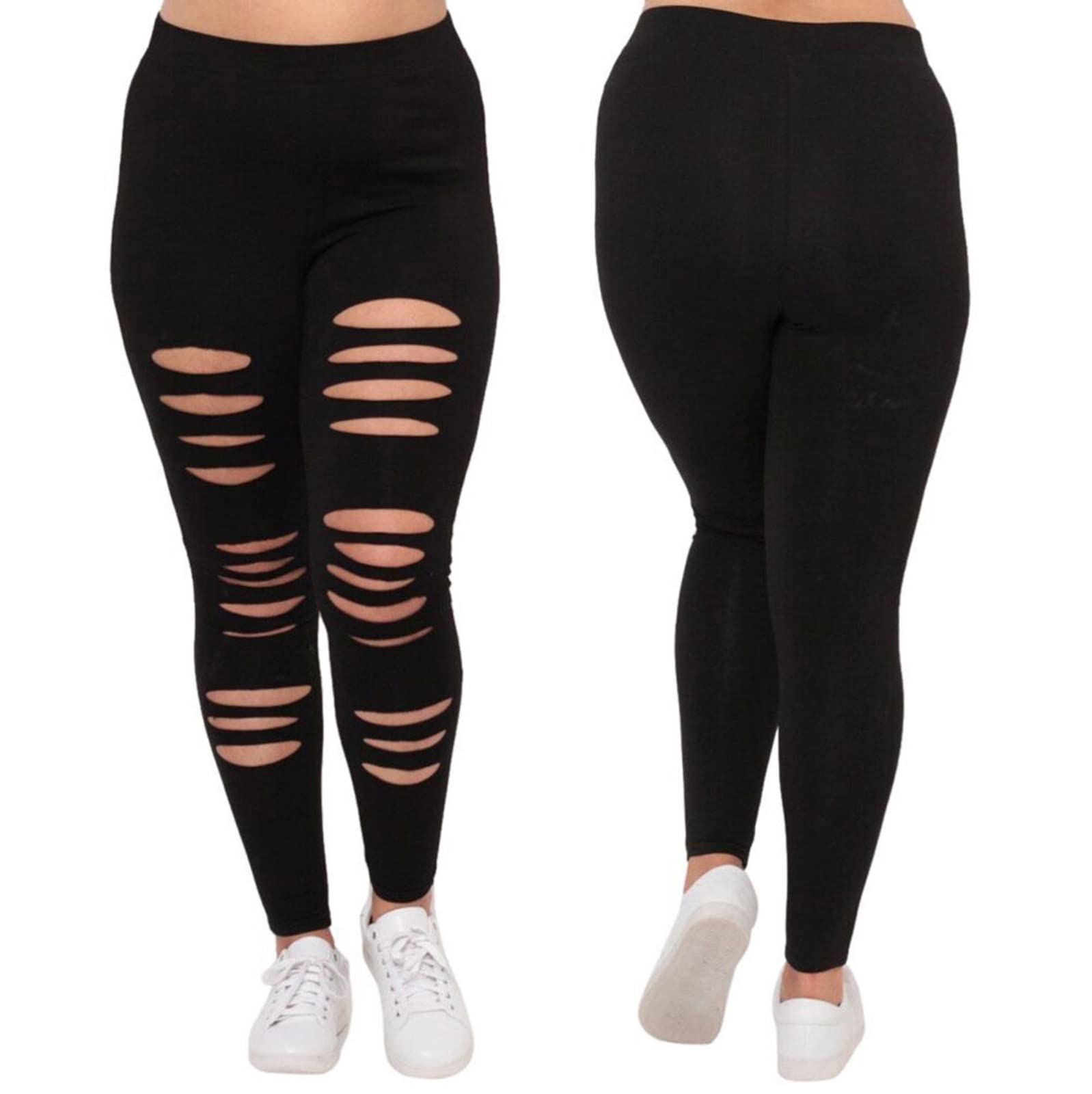 Angxiwan Leggings for Women Butt Lifting High Waisted Tummy Control Workout Leggings Plus Size Cut Out Athletic Yoga Pants Black