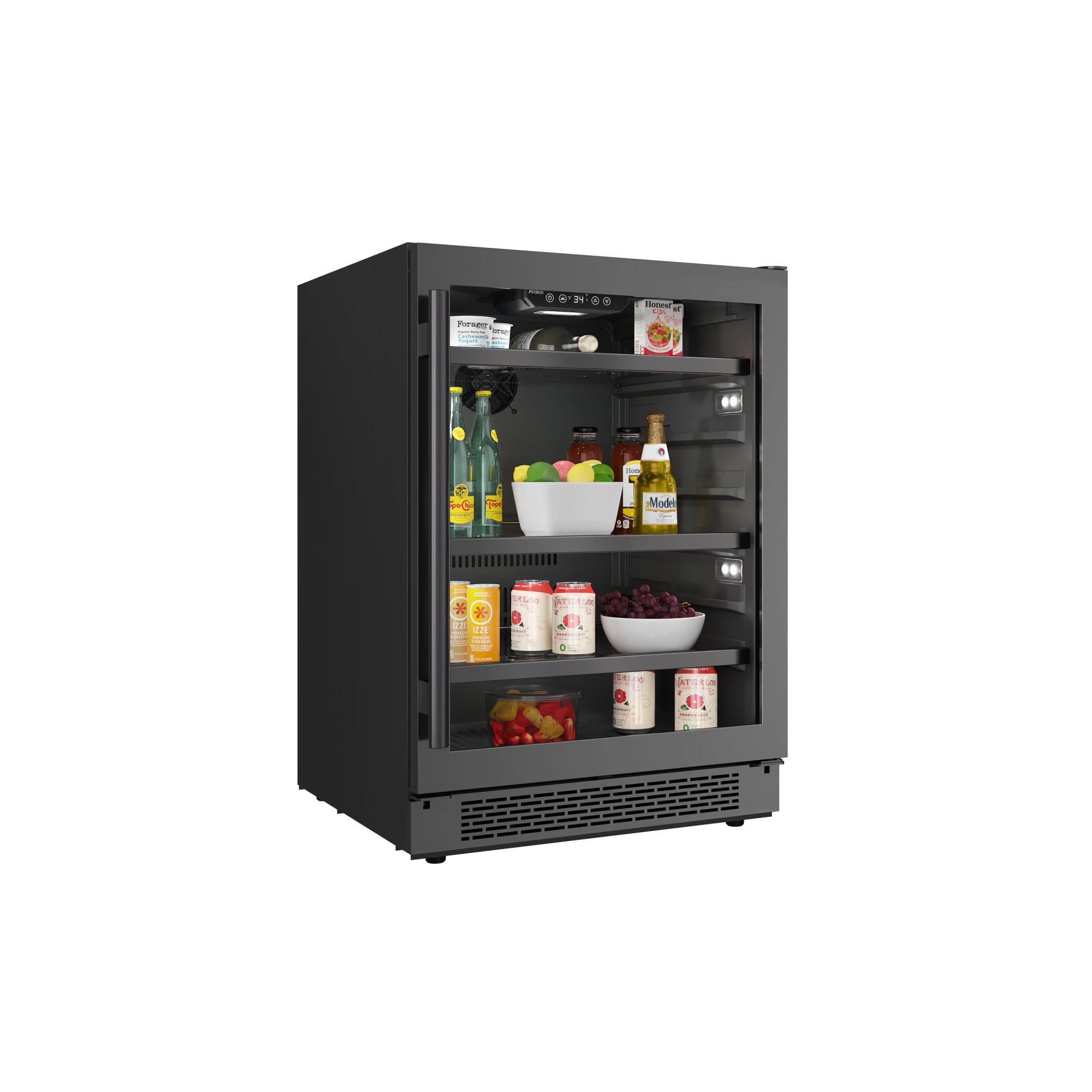 Avallon ABR242SGLH 24 Inch Wide 140 Can Energy Efficient Beverage Center with LED Lighting, Double Pane Glass, Touch Control Panel and Left Swing Door