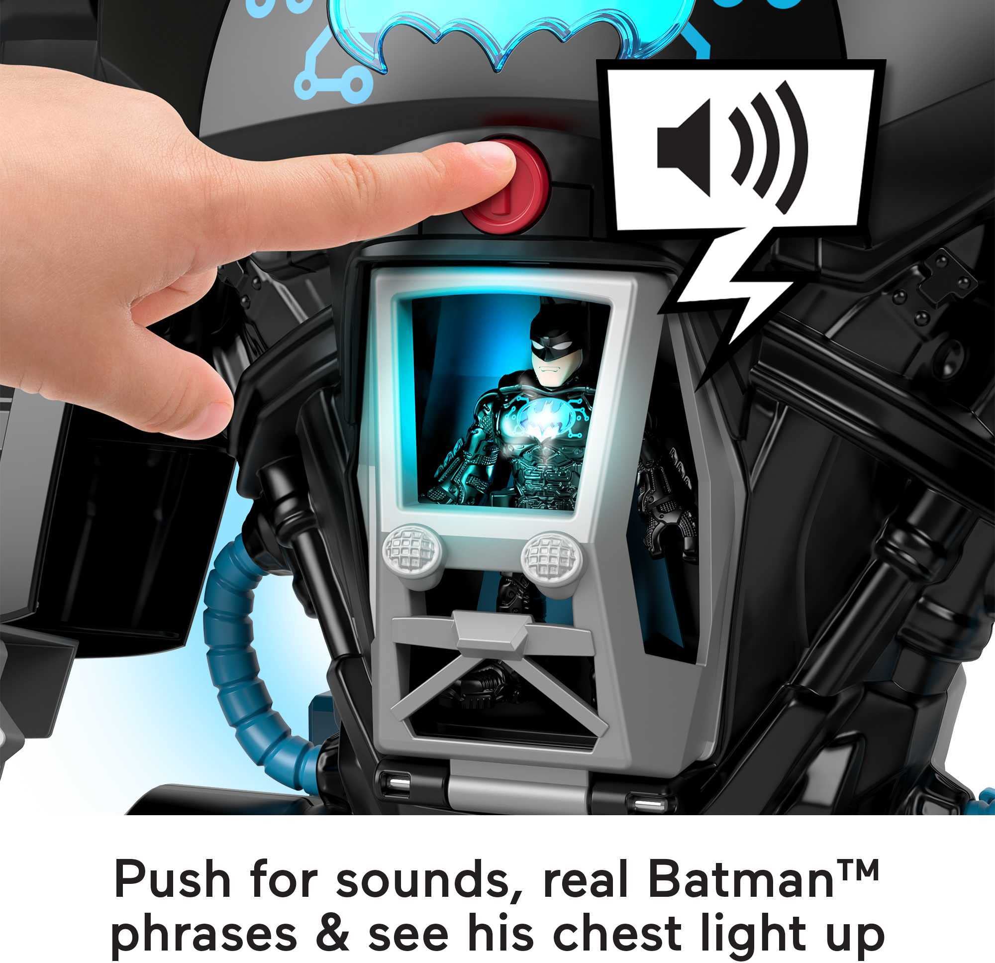 Fisher-Price Imaginext DC Super Friends Batman Toy Bat-Tech Batbot Playset 2-Ft-Tall Robot with Lights & Sounds for Pretend Play Kids Ages 3+ Years​