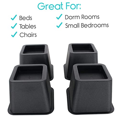 DOITOOL 4pcs Table Leg Protectors Silicone Table Protector Carpet Protector for Furniture Legs Heavy Duty Furniture Lifter Mattress Risers Square Bumper Protective Agent Heightener Floor