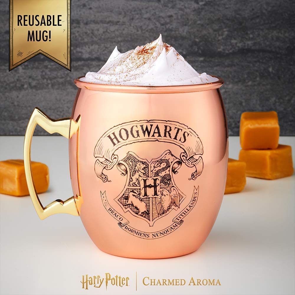 Charmed Aroma Harry Potter Butterbeer Mug Scented Candle with Surprise Necklace Inside, Jewelry Candle for Women, Home Décor Kitchenwares | Accessories Gift