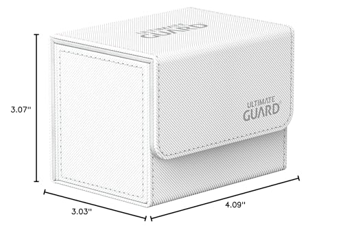 Ultimate Guard Sidewinder 80+, Deck Box for 80 Double-Sleeved TCG Cards, White, Magnetic Closure & Microfiber Inner Lining for Secure Storage