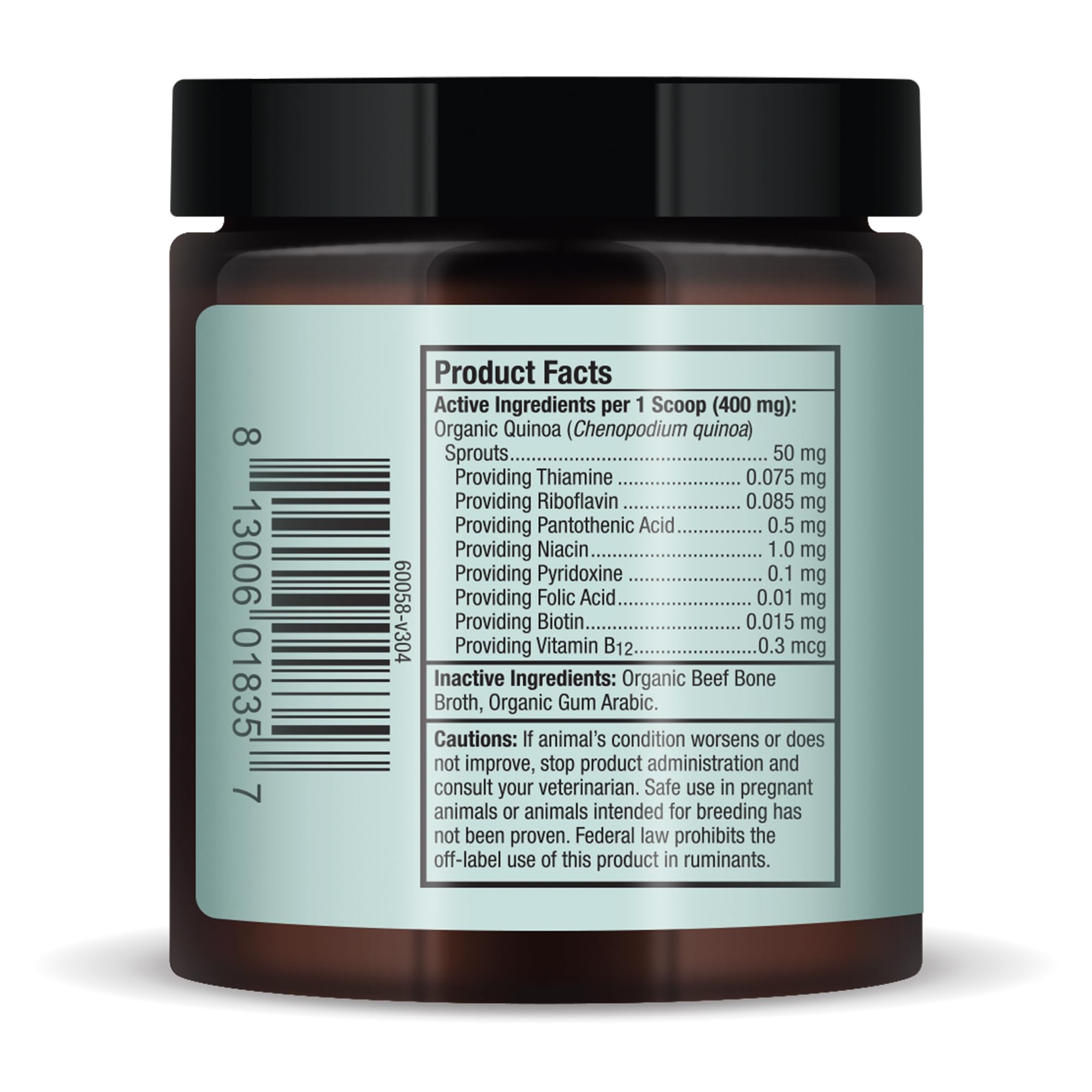 Bark & Whiskers Organic Vitamin B Complex, 0.85 Oz. (24 g), 60 Scoops, Supports A Healthy Nervous System & Endurance, Veterinarian Formulated, Non-GMO, Certified USDA Organic, Dr. Mercola