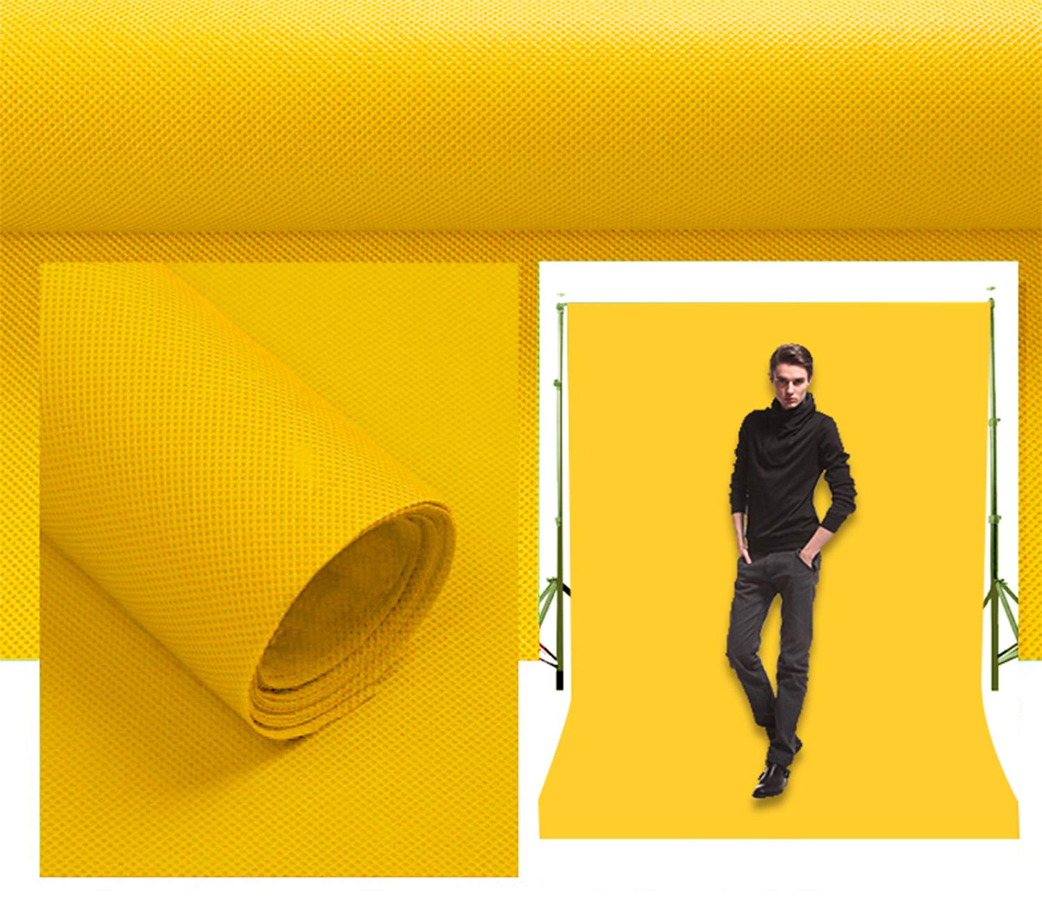 LYLYCTY 5x7ft Photography Studio Non-Woven Backdrop Yellow Backdrop Solid Color Backdrop Simple Background