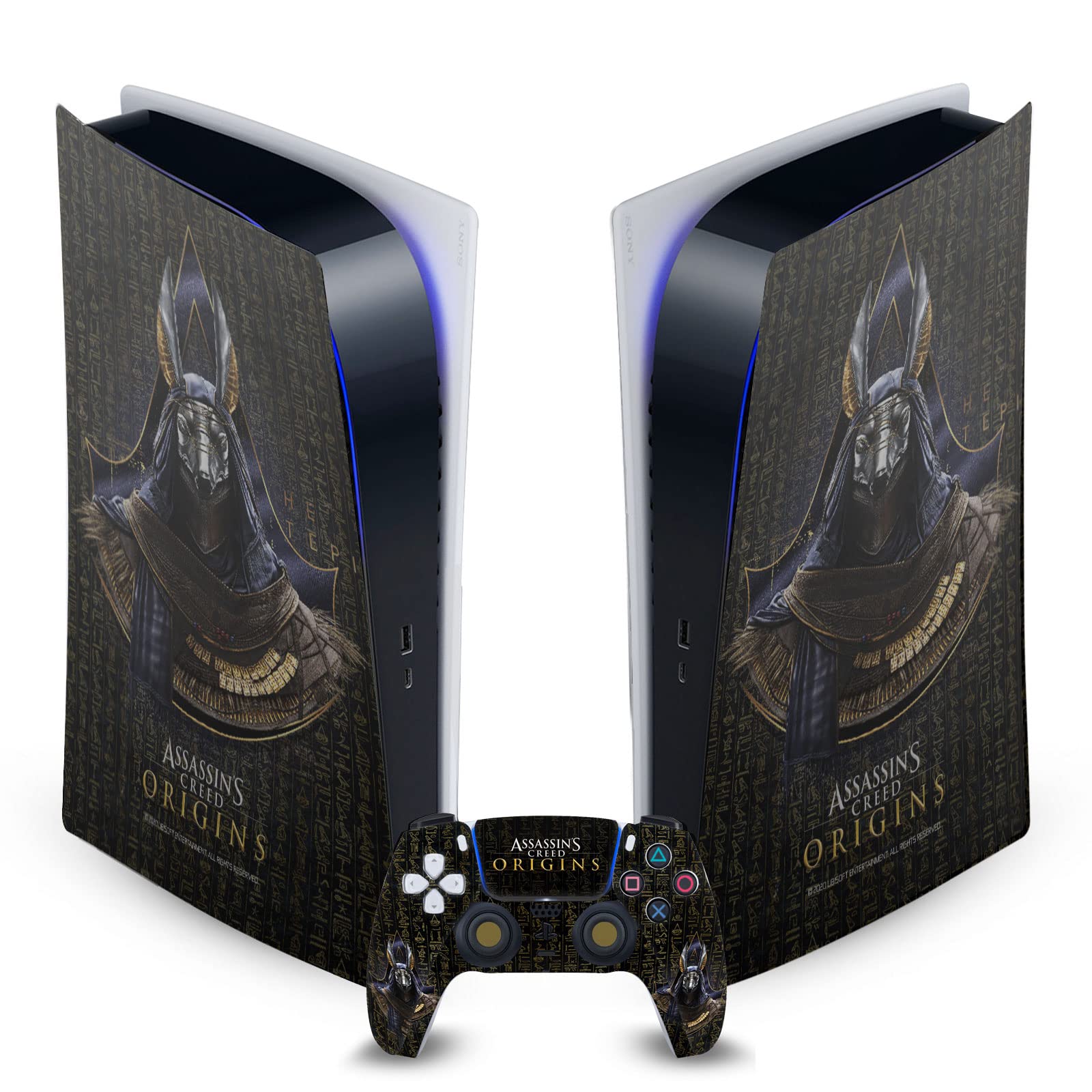 Head Case Designs Officially Licensed Assassin's Creed Hetepi Origins Character Art Vinyl Faceplate Gaming Skin Decal Compatible With Sony PlayStation 5 PS5 Digital Console and DualSense Controller