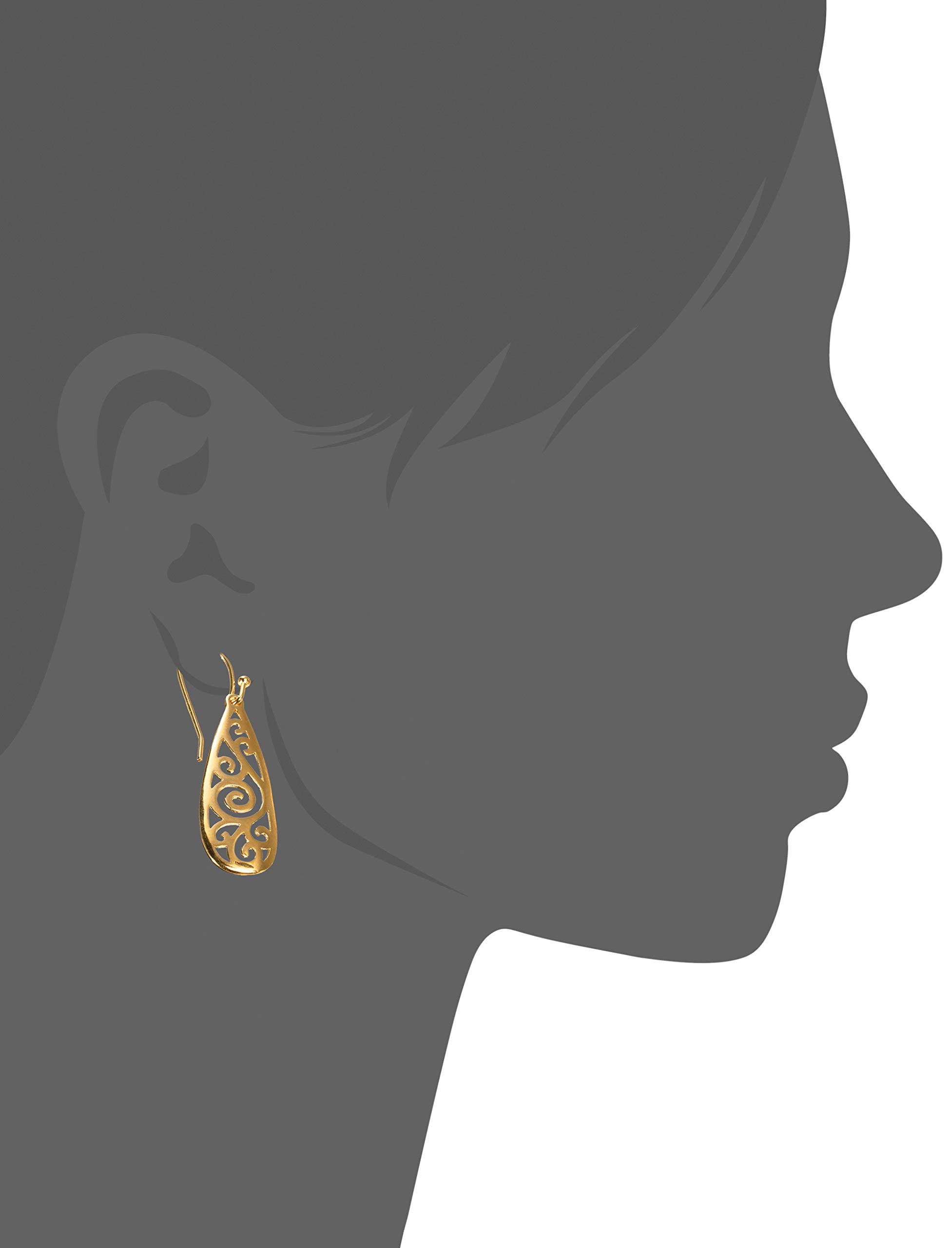 Amazon Essentials Sterling Silver Filigree Teardrop Earrings (previously Amazon Collection)