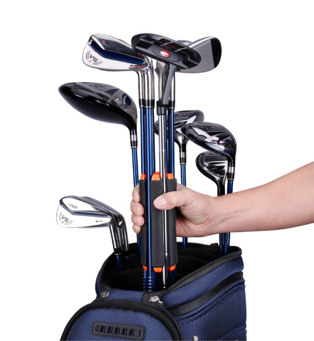 AGARES Golf Club Fixed Storage Device Portable Operation Simple Fixed Support Fixture (Black Orange)