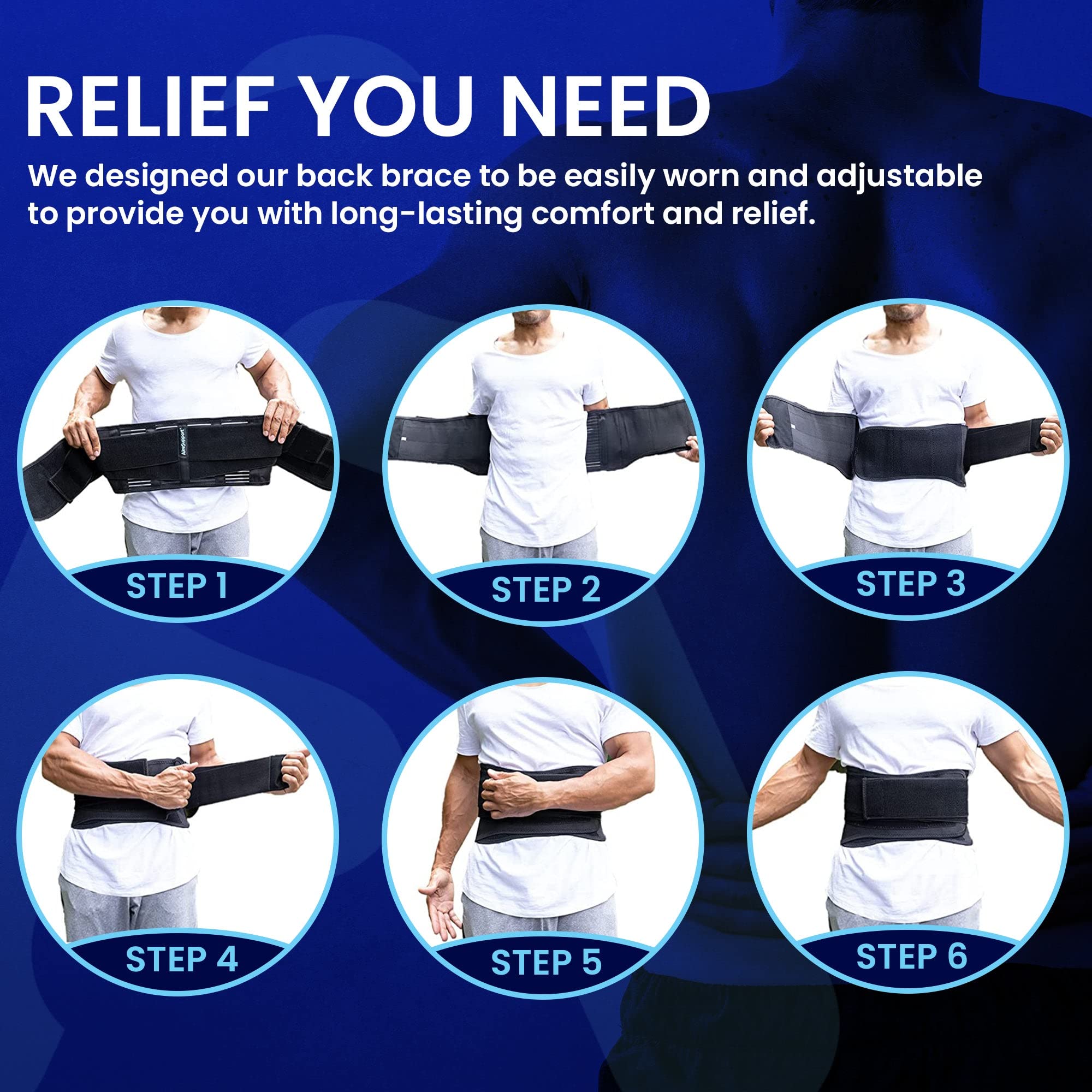 AireSupport Back Brace Lumbar Support with Reusable Ice/Hot Pack and Removable Lumbar and Back Brace - Soft Lumbar Back Brace - Lower Back Brace by Dr. Jason Hammond (S/M)