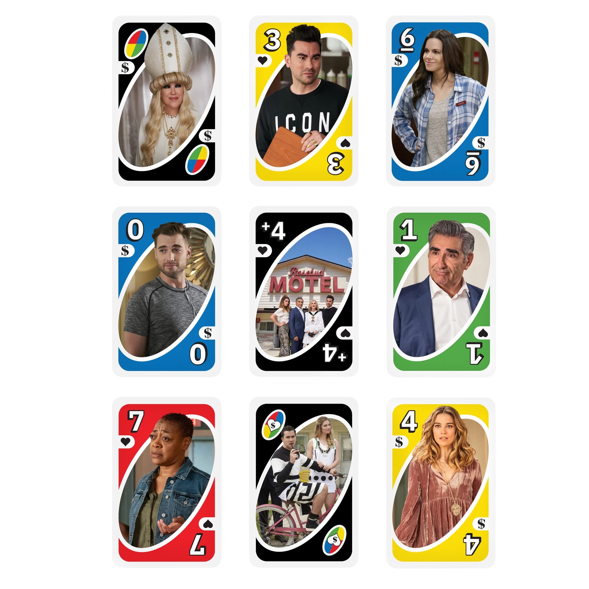 Mattel Games UNO Schitt's Creek Card Game for Teens & Adults for Family or Game Night with Special Rule for 2-10 Players