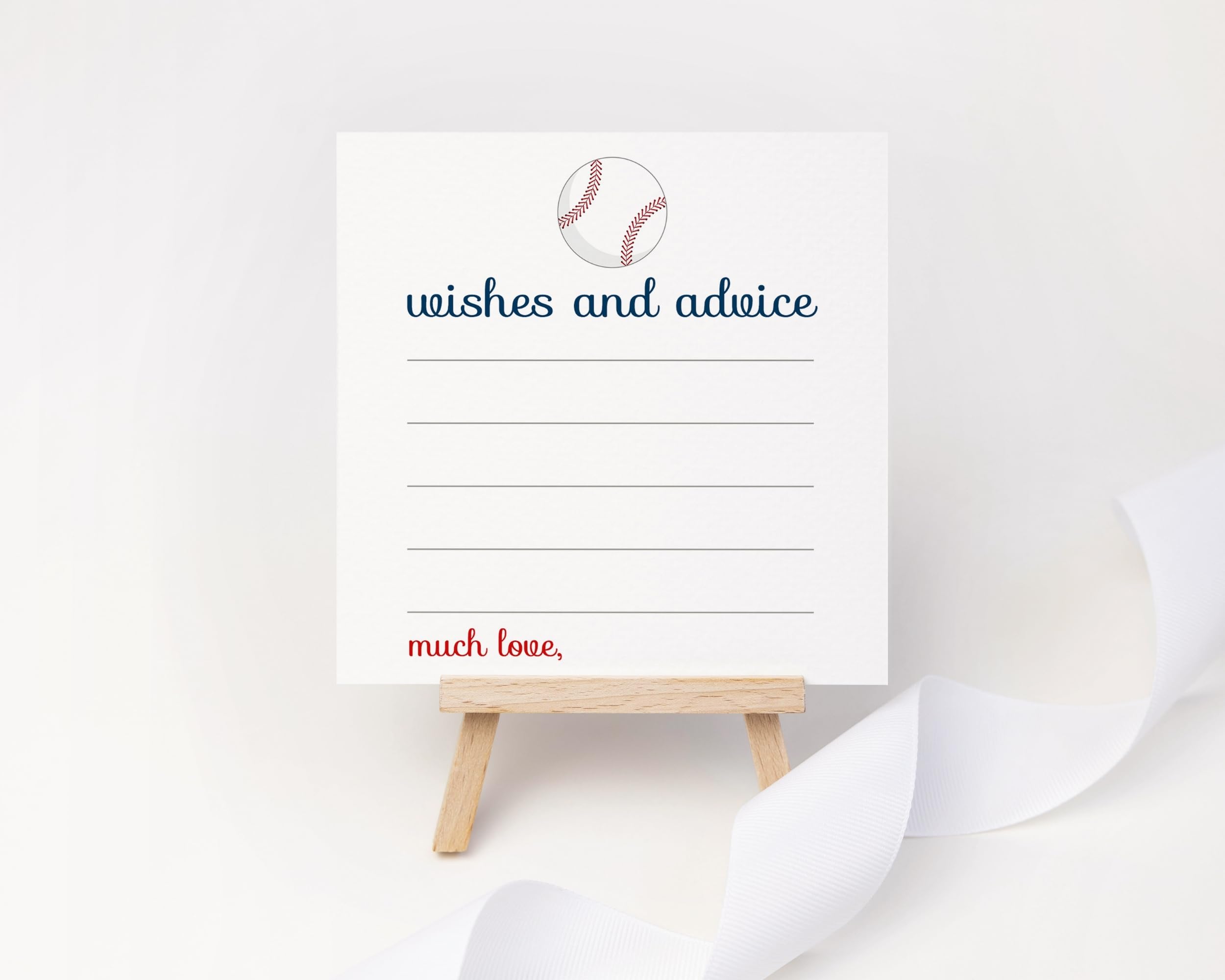Baseball Advice Cards, 25 Pack - Fun Bridal Shower Activity, Best Wishes Graduation Congratulations New Parents Advice Baby Shower Game Alternative Birthday Time Capsule Cute Party Ideas