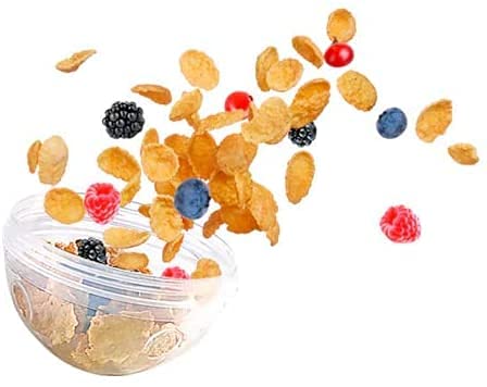 DGRS MARKET 20 oz Breakfast Cereal On the Go Cups with Spoon, Portable Take'n Go Oatmeal and Yogurt Parfait Containers Cup with Lids Reusable for Yogurt, Fruit Cup for Travel, 2PCs (Green & Red)