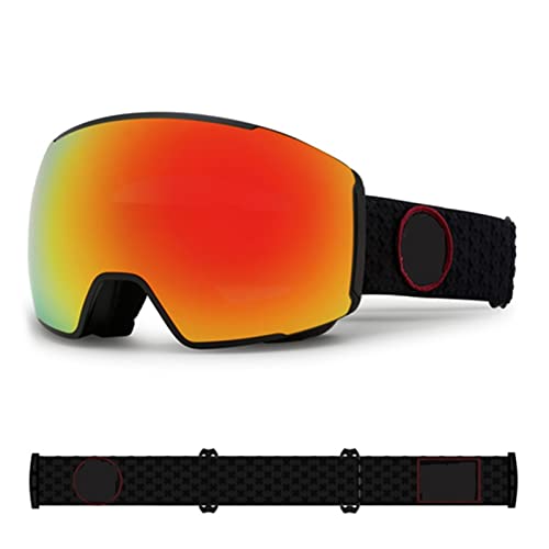 AOIKE Large Spherical Magnetic Suction Ski Goggles Anti-fog Men's And Women's Ski Glasses Easy To Replace Lenses ( Color : White Blue )