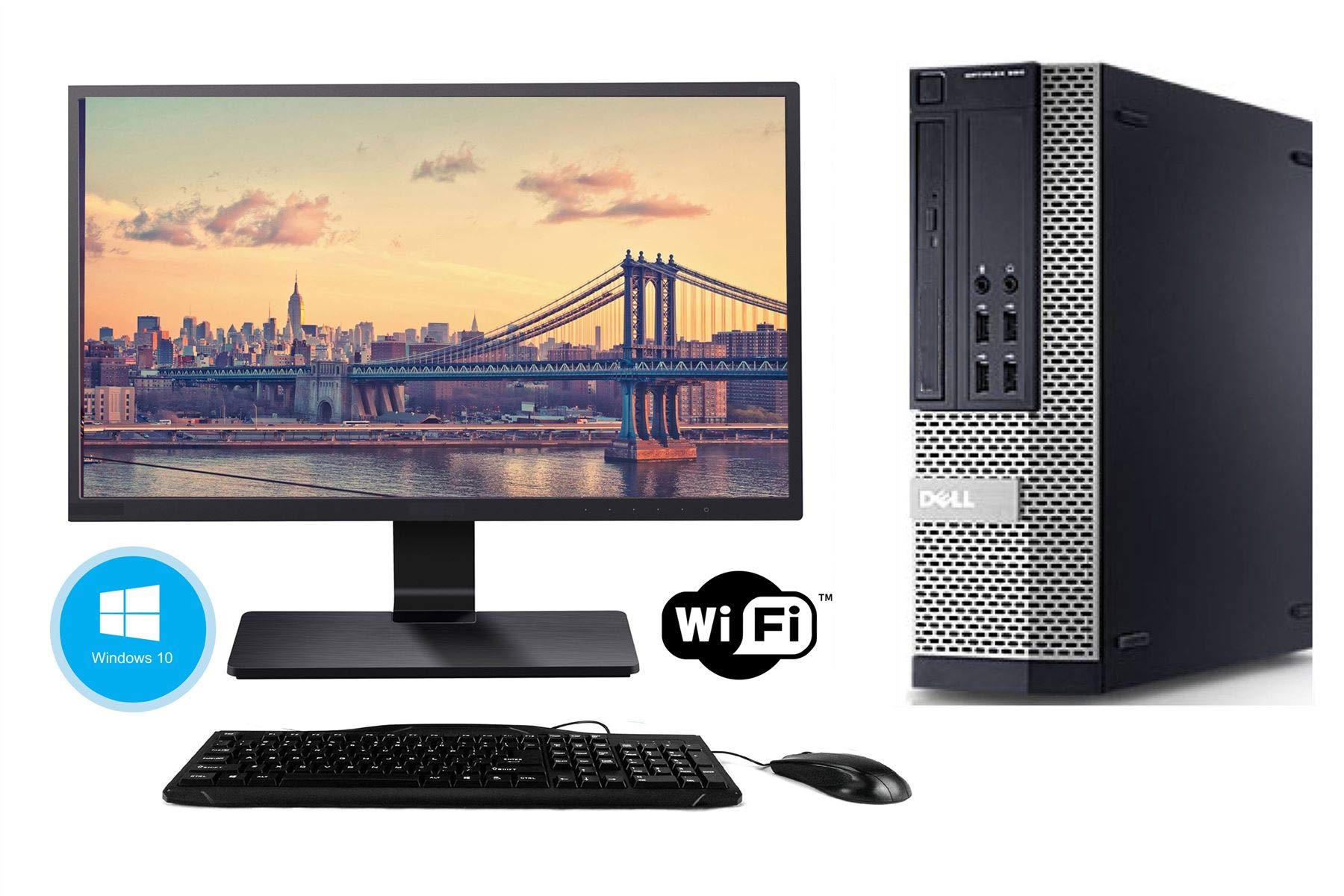 Dell Optiplex 790 SFF Desktop - Intel Core i5 2400 16GB DDR3 RAM, 480GB SSD and Windows 10 Home - WiFi Ready - New 23 Inch LED Monitor (Renewed)