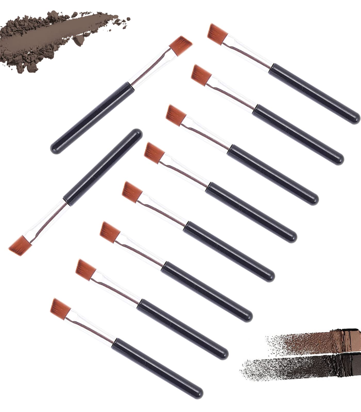 VOSAIDI 10pcs Eyebrow Brush Portable Premium Quality Angled Eye Brow Brush and Spoolie Mini Brush