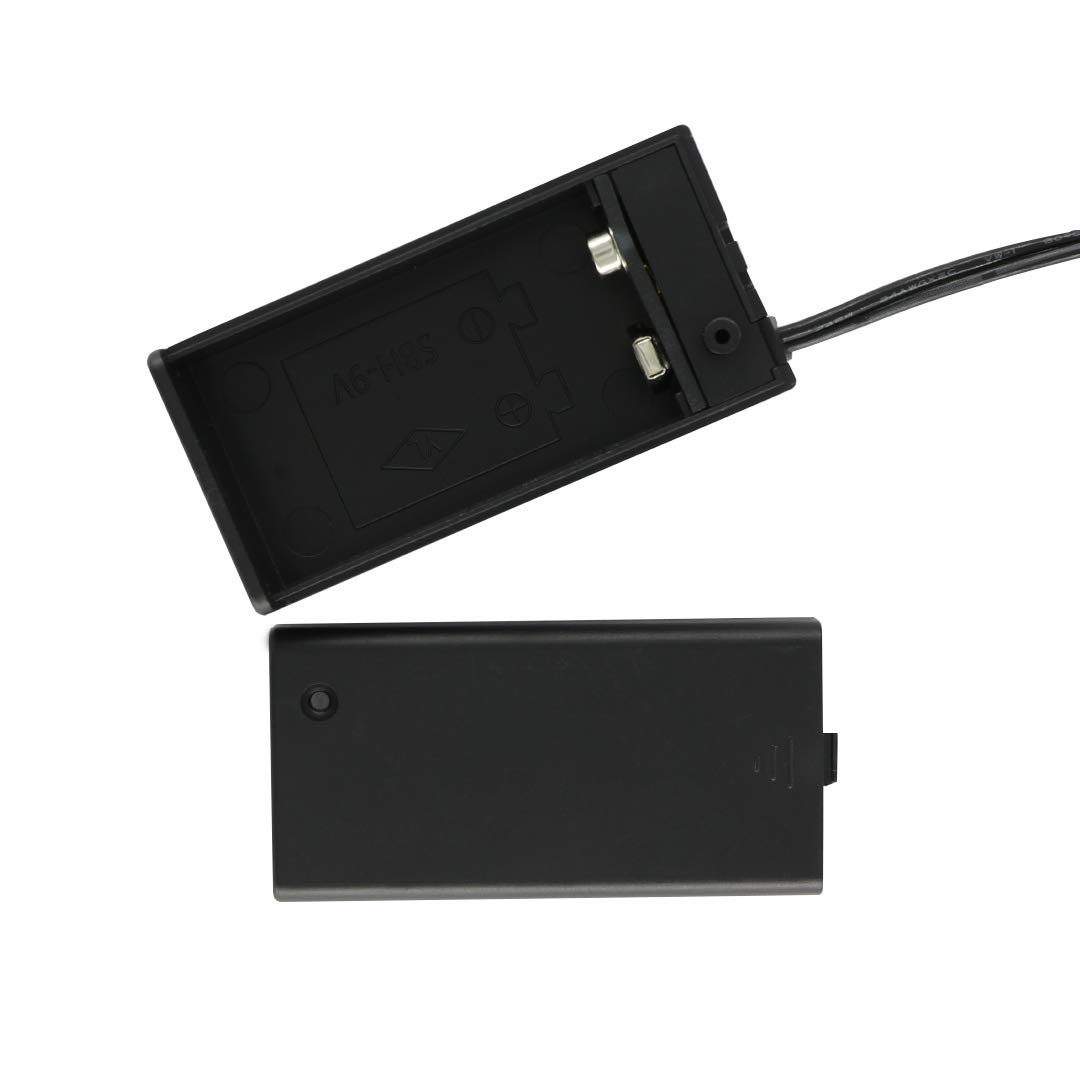 VG_S 1 pc. of New 9V Battery Holder Box Case Wire Lead ON/Off Switch Cover On Off Switch Cap Lead Wires+ DC 2.1mm Plug