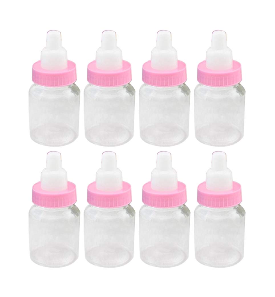 Baby Shower Favor - 36 Pack Pink Mini Milk Bottle Party Favor Gift Bag Boxes 1.5" x 3.5"