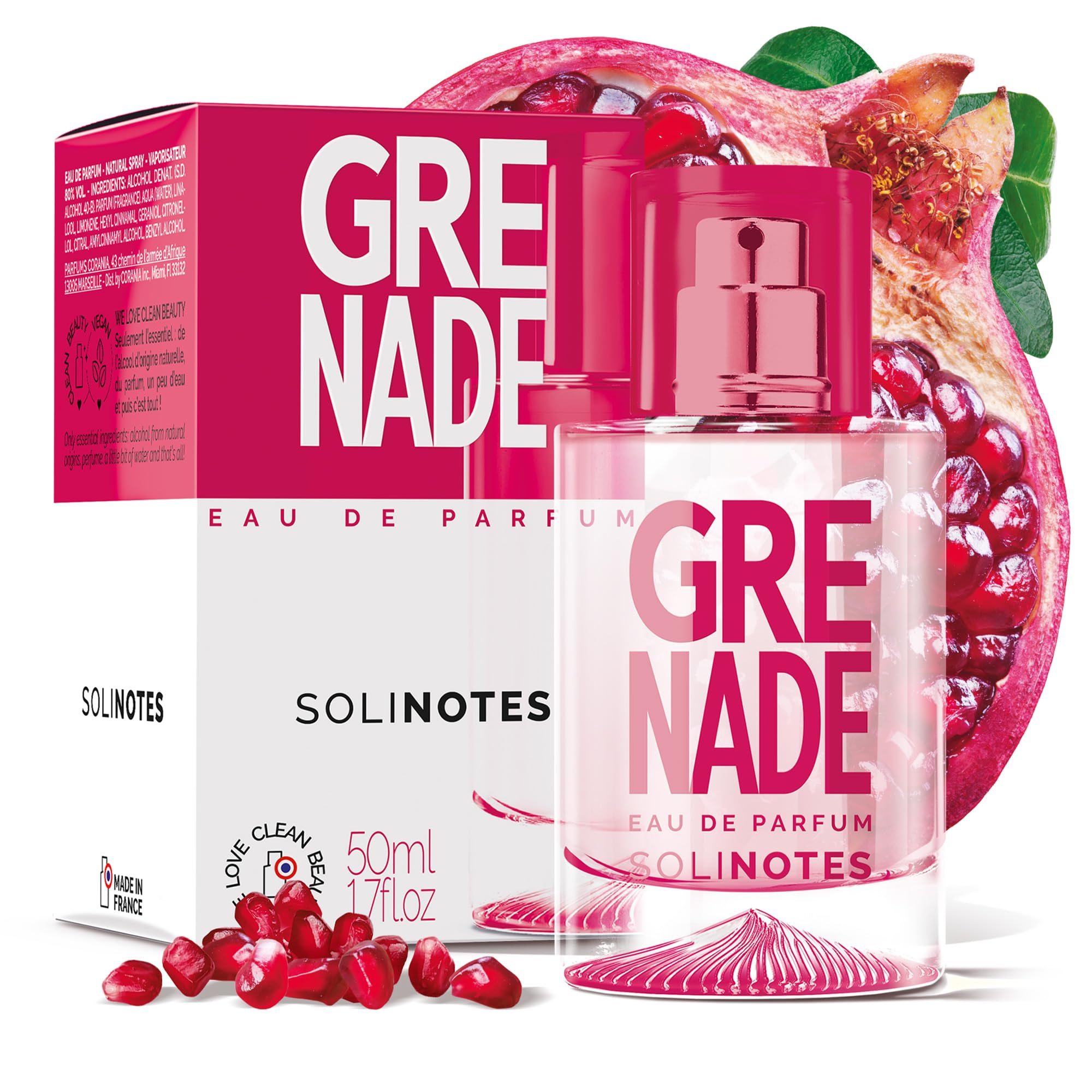 SOLINOTES Pomegranate Perfume for Women - Eau De Parfum | Delicate Floral and Soothing Scent - Made in France - Vegan - 1.7 fl.oz