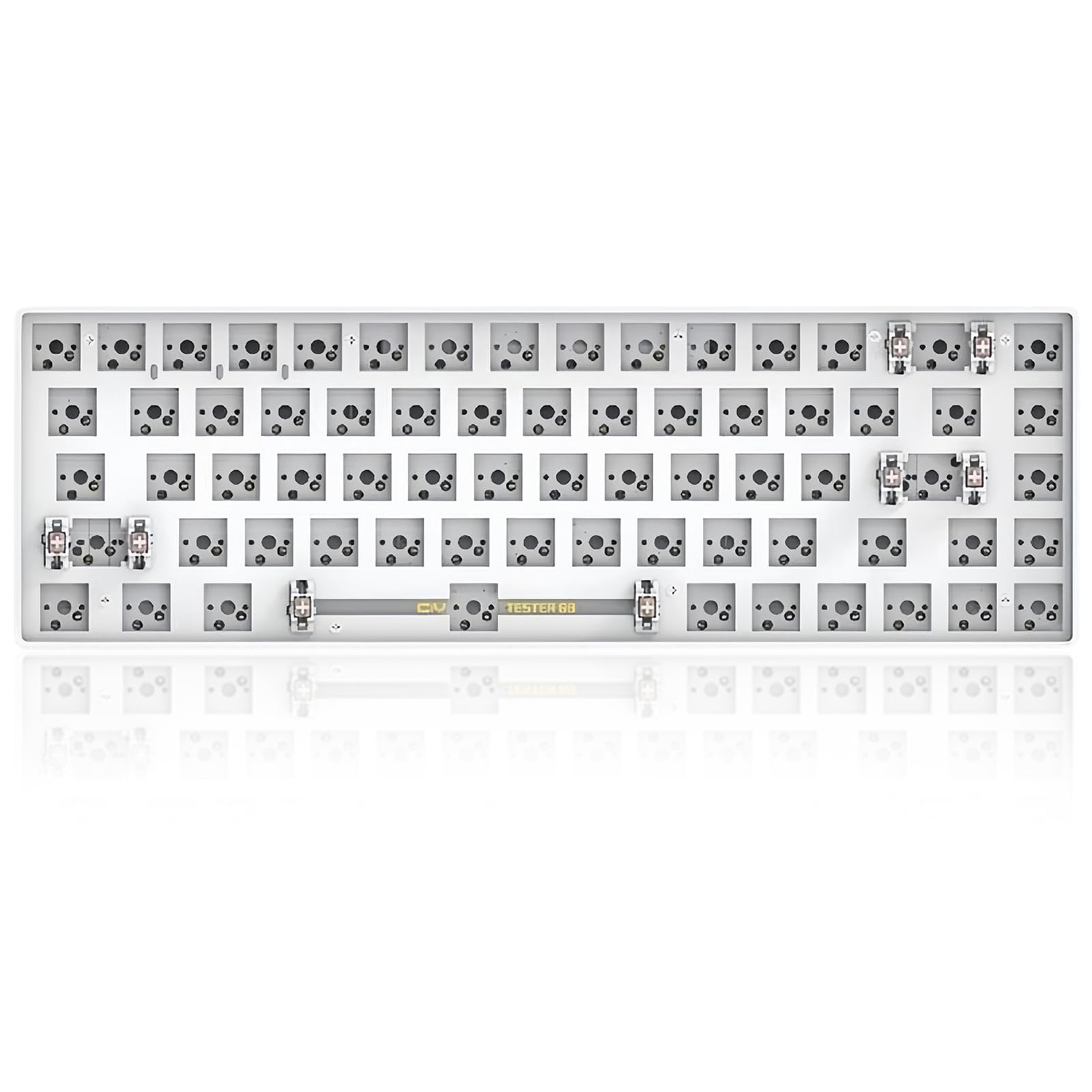 ZMX CIY68 Keyboard Kit,Hot Swappable 65% Mechanical Keyboard Wireless Bluetooth 5.0/2.4G Dual Mode Kit with ABS Shell Metal Positioning Plate Sound Insulation Mat for Windows/Android (White)