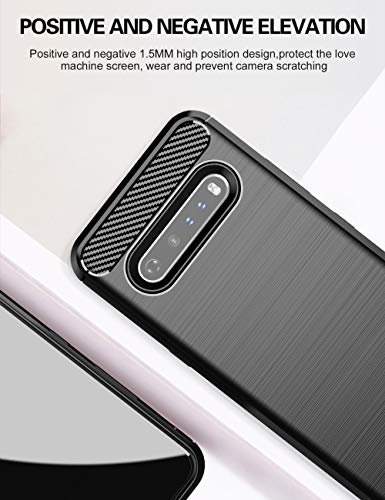 DONGDEAR for LG V60 ThinQ Case Slim,LG V60 Phone Case, Ultra [Slim Thin] Flexible TPU Scratch Resistant Rubber Soft Skin Shockproof Protective Cases Cover for LG V60 ThinQ (Brushed Black)