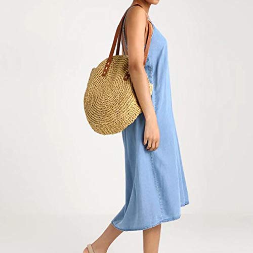 Donalworld Women Hipster Flower Cloth Crossbody Purse Straw Bag Army