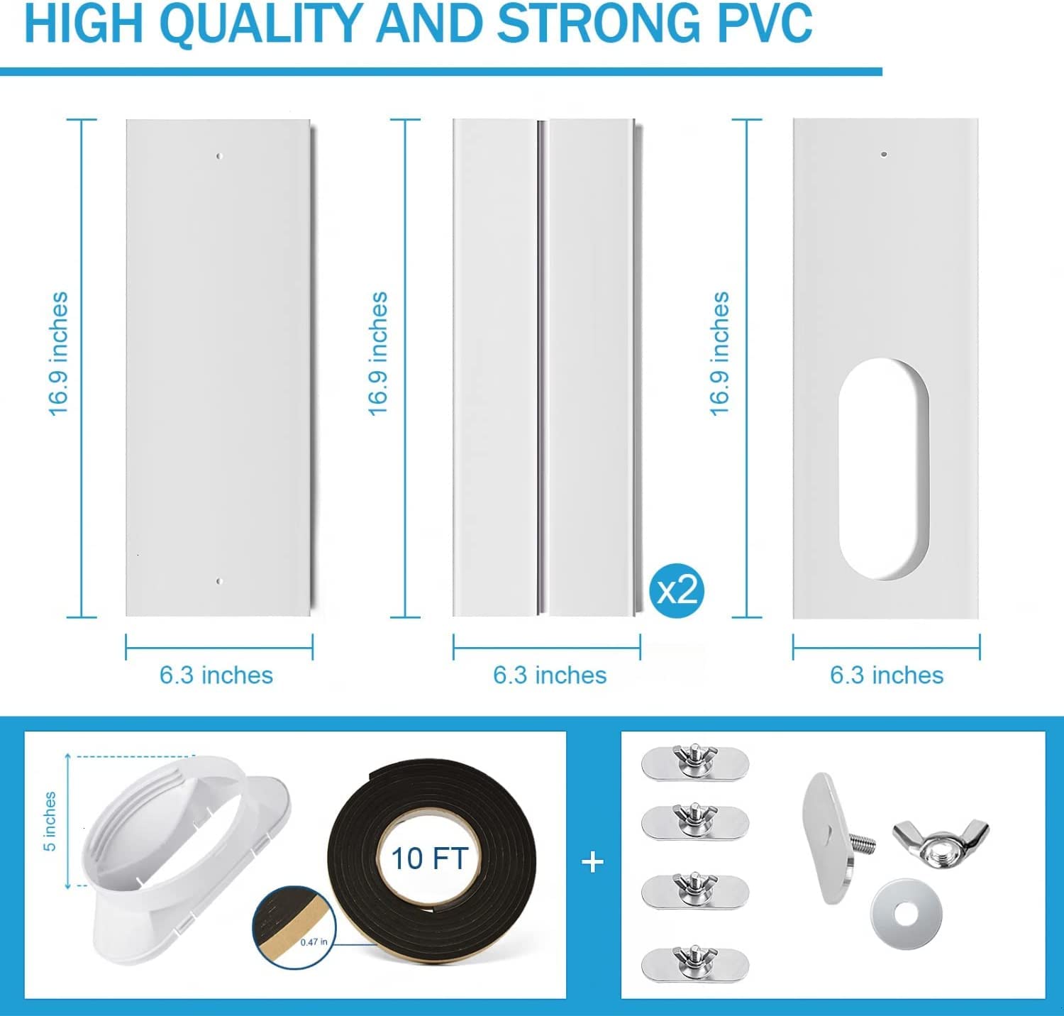 LHHweiusa Portable AC Coupler Portable A/C AC 5.1inch Air Conditioner Exhaust Hose Coupler/Coupling/Connector, Support Clockwise/Counter-Clockwise Thread, AC Hose Coupler Coupling Extension
