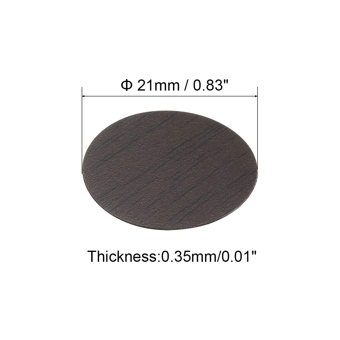 uxcell Screw Hole Covers Stickers Textured Plastic Self Adhesive Stickers for Wood Furniture Cabinet Shelve Plate 21mm Dia 54pcs in 1Sheet Black Lines, PC-192