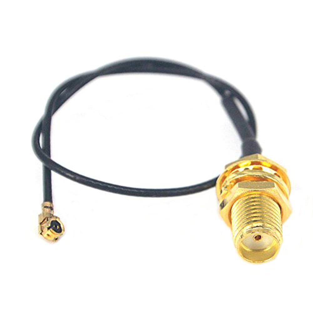 ZhenJiang Saide Electronics WiFi Antenna, SMA to IPX/u.fl Adapter Cable, 15cm, Black, Pack of 2, 2.4G, 5DB
