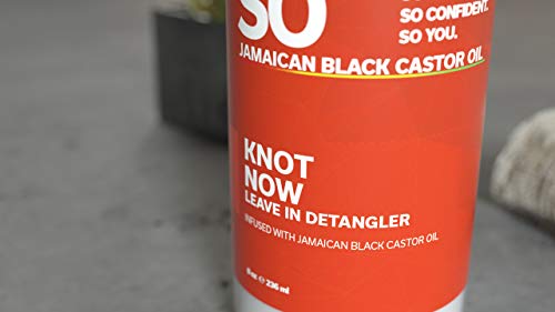 SO Jamaican Black Castor Oil Knot Now Leave in Detangler, Smooth Conditioning & Detangling Spray, Paraben Free Conditioner, 8 Fl Oz