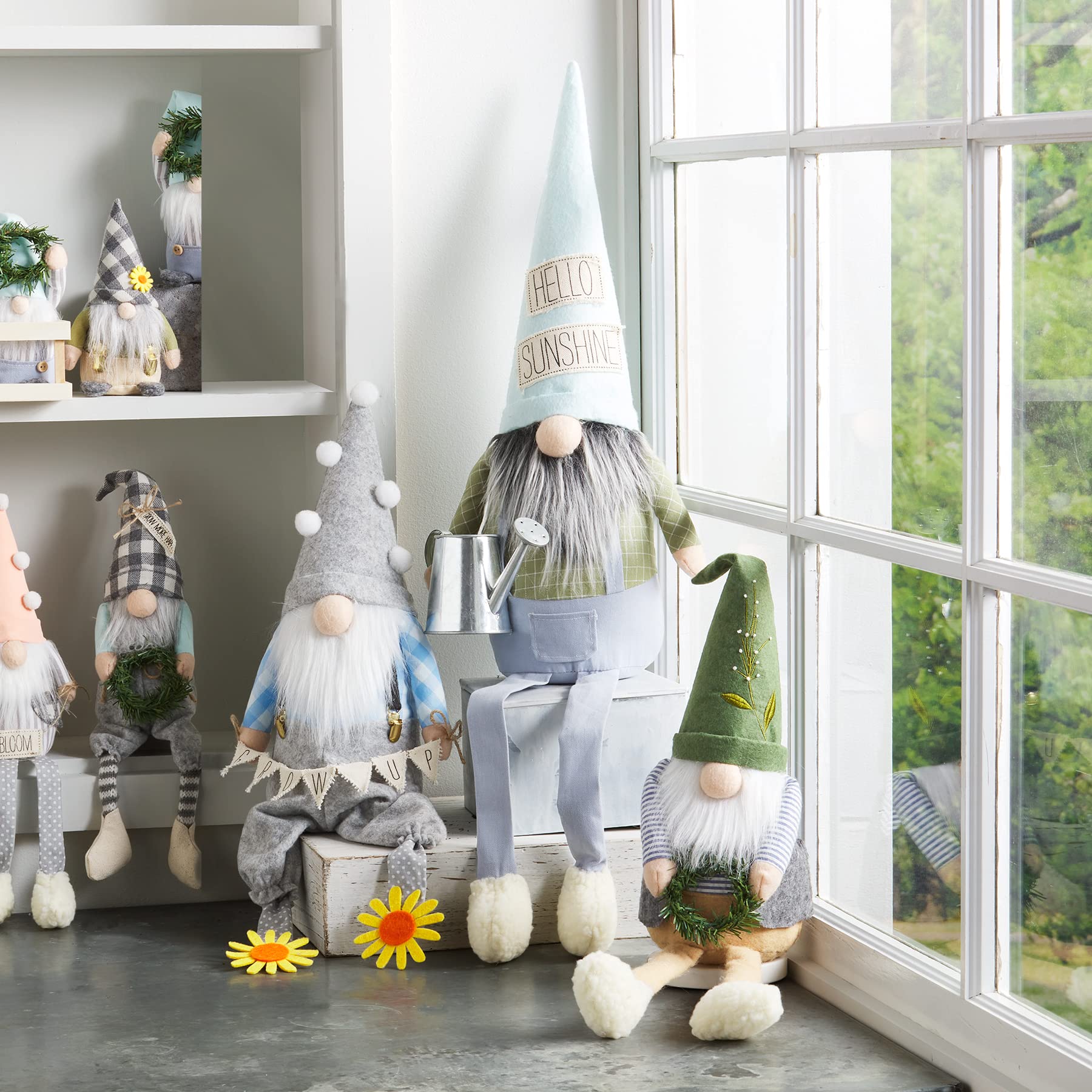 Mud Pie Garden Deluxe Dangle Gnome, 19" x 6", Small