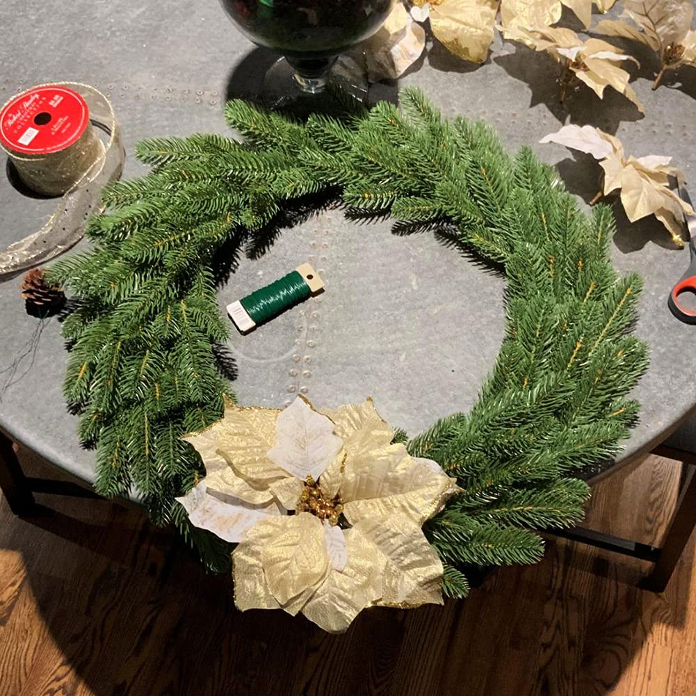 Juuxncgv 30 Pcs Christmas Artificial Pine Branches,Green Plants Pine Needles,Artificial Pine Picks Branches for Garland Wreath,Christmas Decorations,Home Garden Decoration