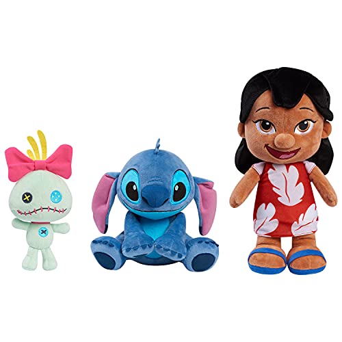 Disney Stitch Plush Stuffed Animal 3-piece Set, Lilo, Stitch, and Scrump, Soft Plushies, Kids Toys for Ages 0+ by Just Play
