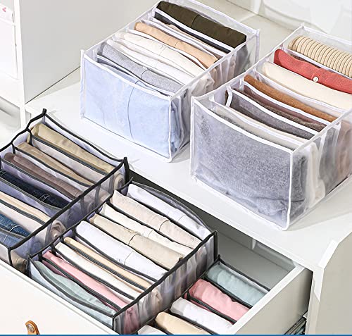 Wardrobe Clothes Organizer - Portable Closet Organizers for Jeans, T-shirt, Leggings, Socks, Storage Containers Baskets with Multiple Layers , Save Space Clothing Storage Bins